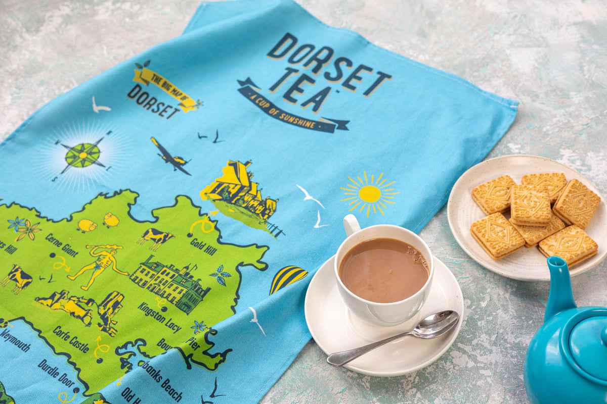 Dorset Map Tea Towel – Dorset Tea Gifts & Goodies